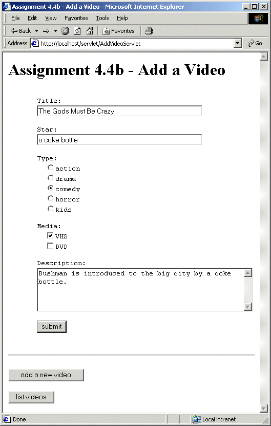 JavaRanch Cattle Drive - Class 4 - Servlets